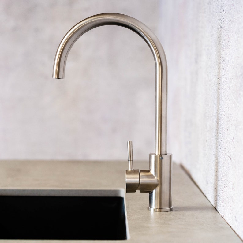 Magna Brushed Stainless Kitchen Mixer Tap - Etsy