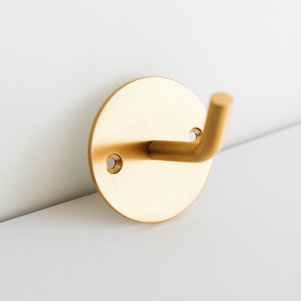 Brushed Brass Coat Hooks - Etsy UK