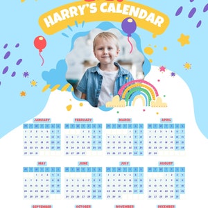 Custom Children's Calendar 2024 Template in Canva, Preschool Printable ...