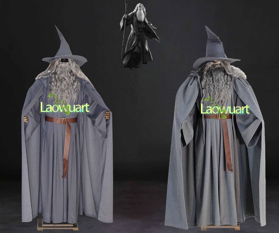 Gandalf Outfit Gandalf Gray Woolen Cloak Hooded Outfit Gandalf - Etsy