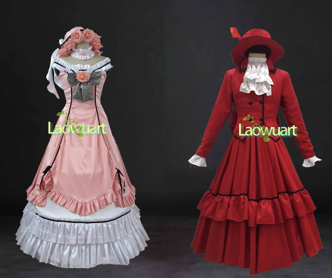 Ciel Phantomhive Outfit Ciel Phantomhive Satin Dress Pink Red Outfit ...