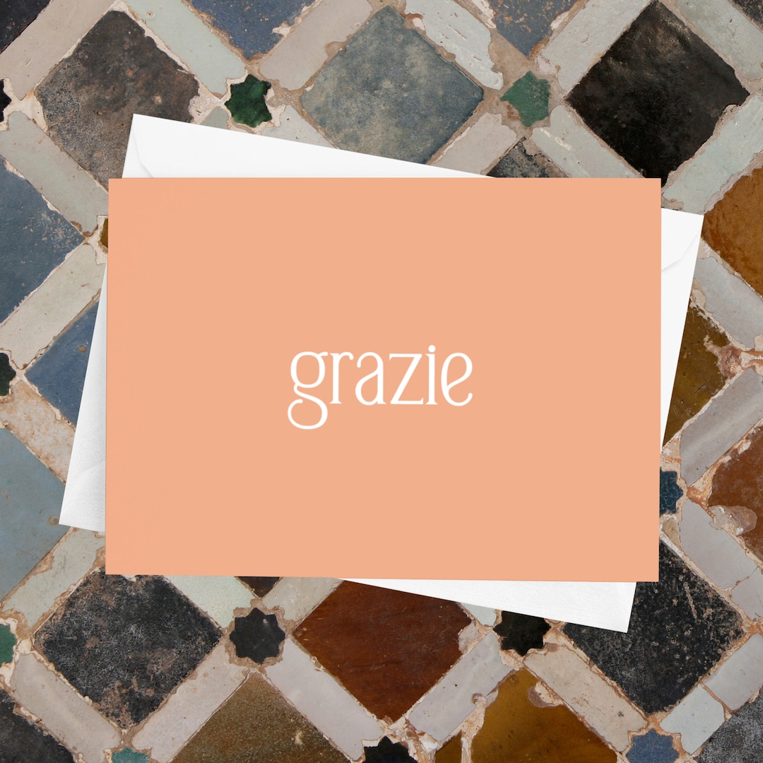 Grazie; Italian Thank You Card - Etsy