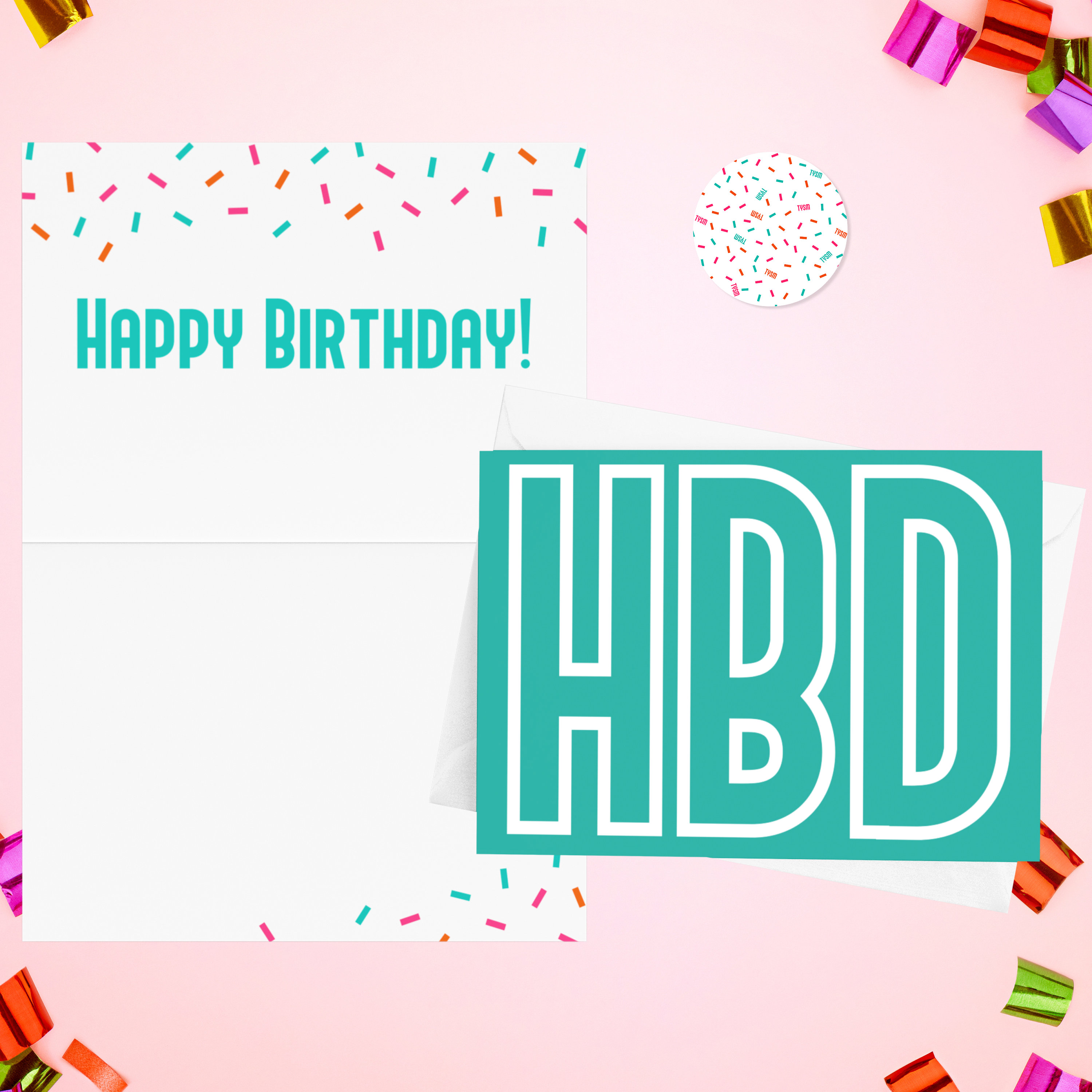 Tarjeta de cumpleaños HBD Sprinkle color a elegir - Etsy España