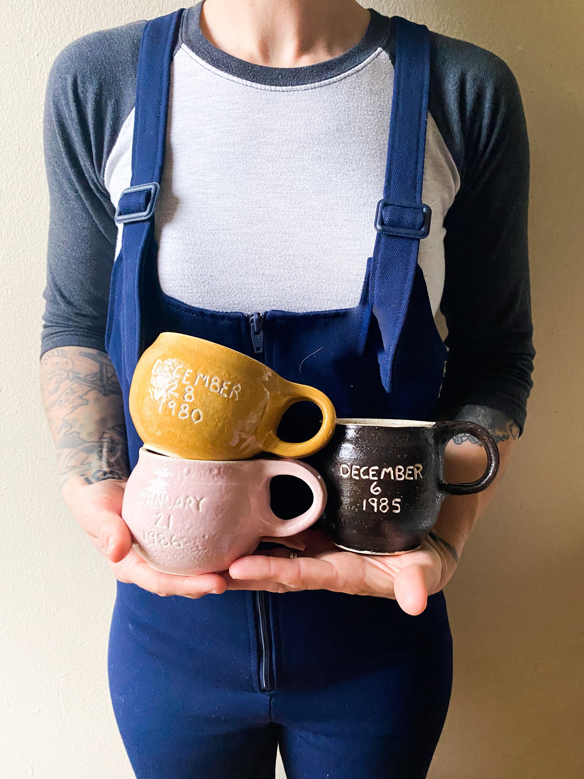 Custom Moon Mugs Birth Day Moon Phase Date Carved Mugs One-of-a-kinds ...