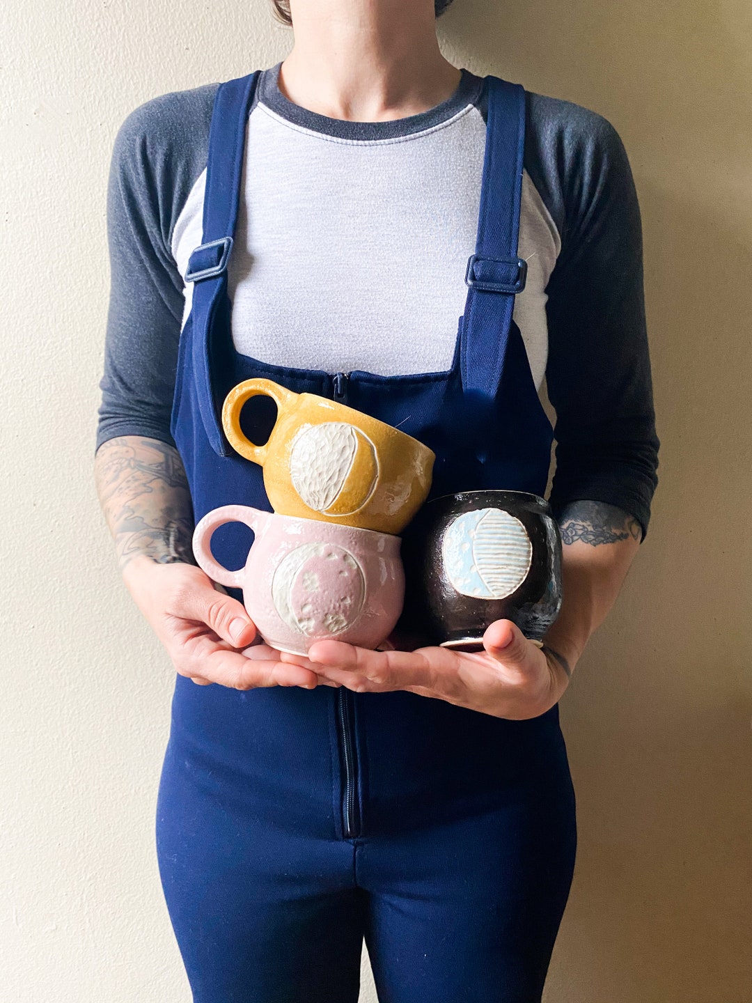 Custom Moon Mugs Birth Day Moon Phase Date Carved Mugs One-of-a-kinds ...