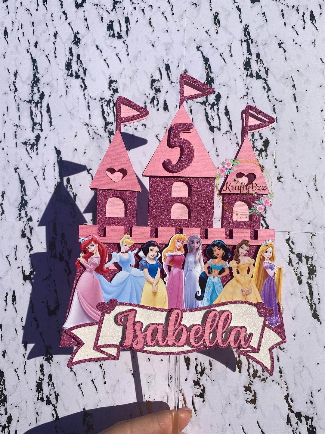 Princess Cake Topper Pink Princess Cake Topper - Etsy