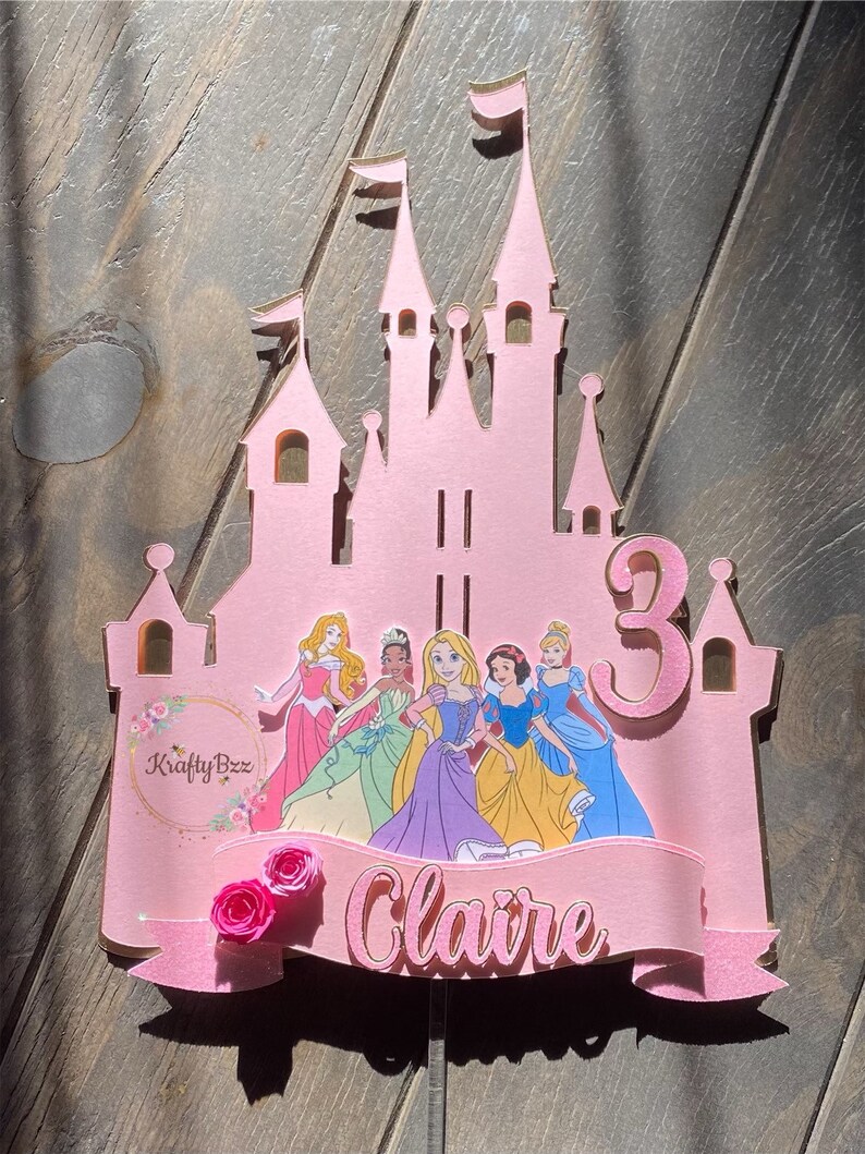 Princess Cake Topper Princess Castle Cake Topper Disney | Etsy