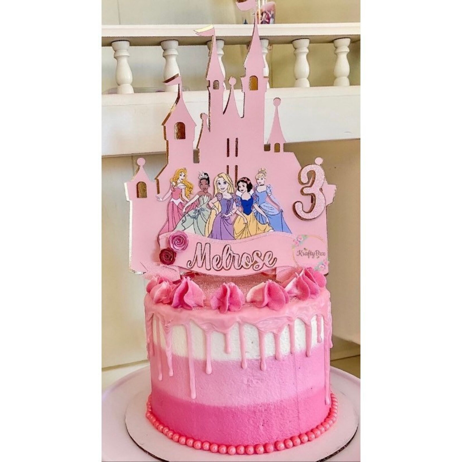 Princess Cake Topper Princess Castle Cake Topper Disney | Etsy