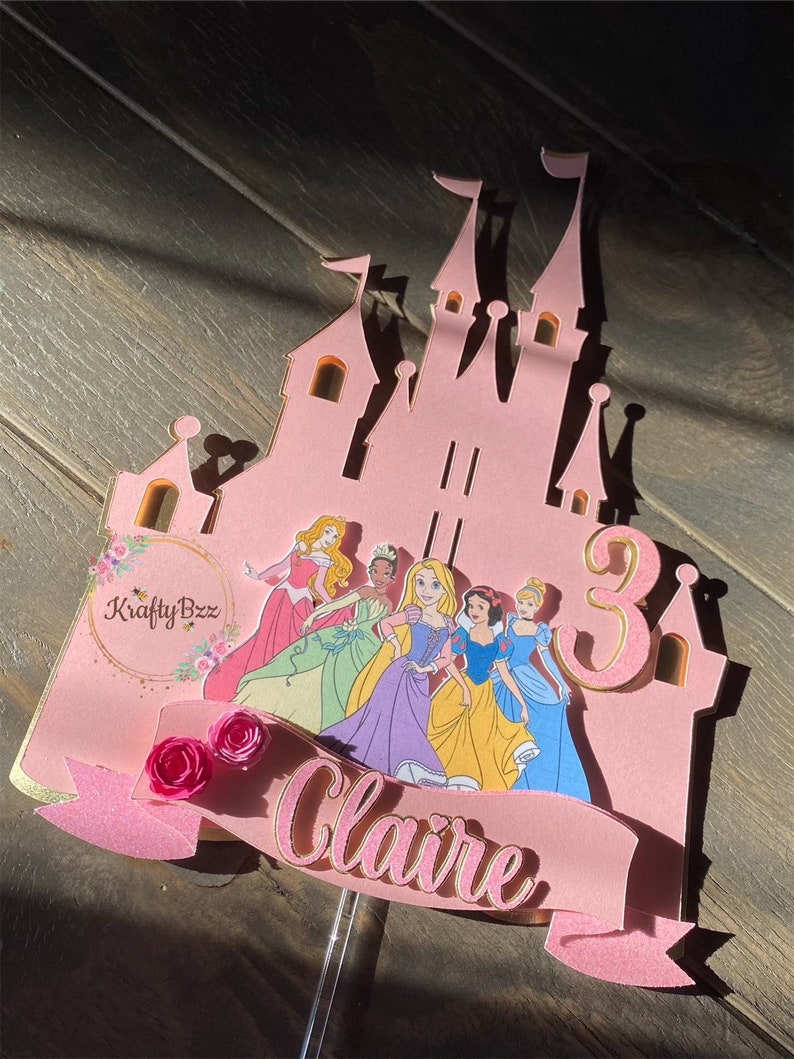 Princess Cake Topper Princess Castle Cake Topper Disney | Etsy