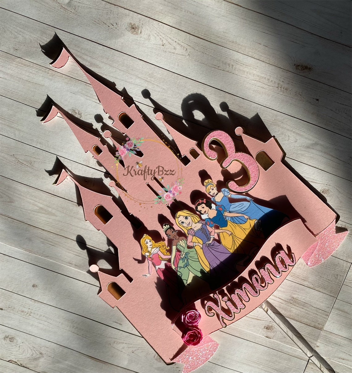 Princess Cake Topper Princess Castle Cake Topper Disney | Etsy