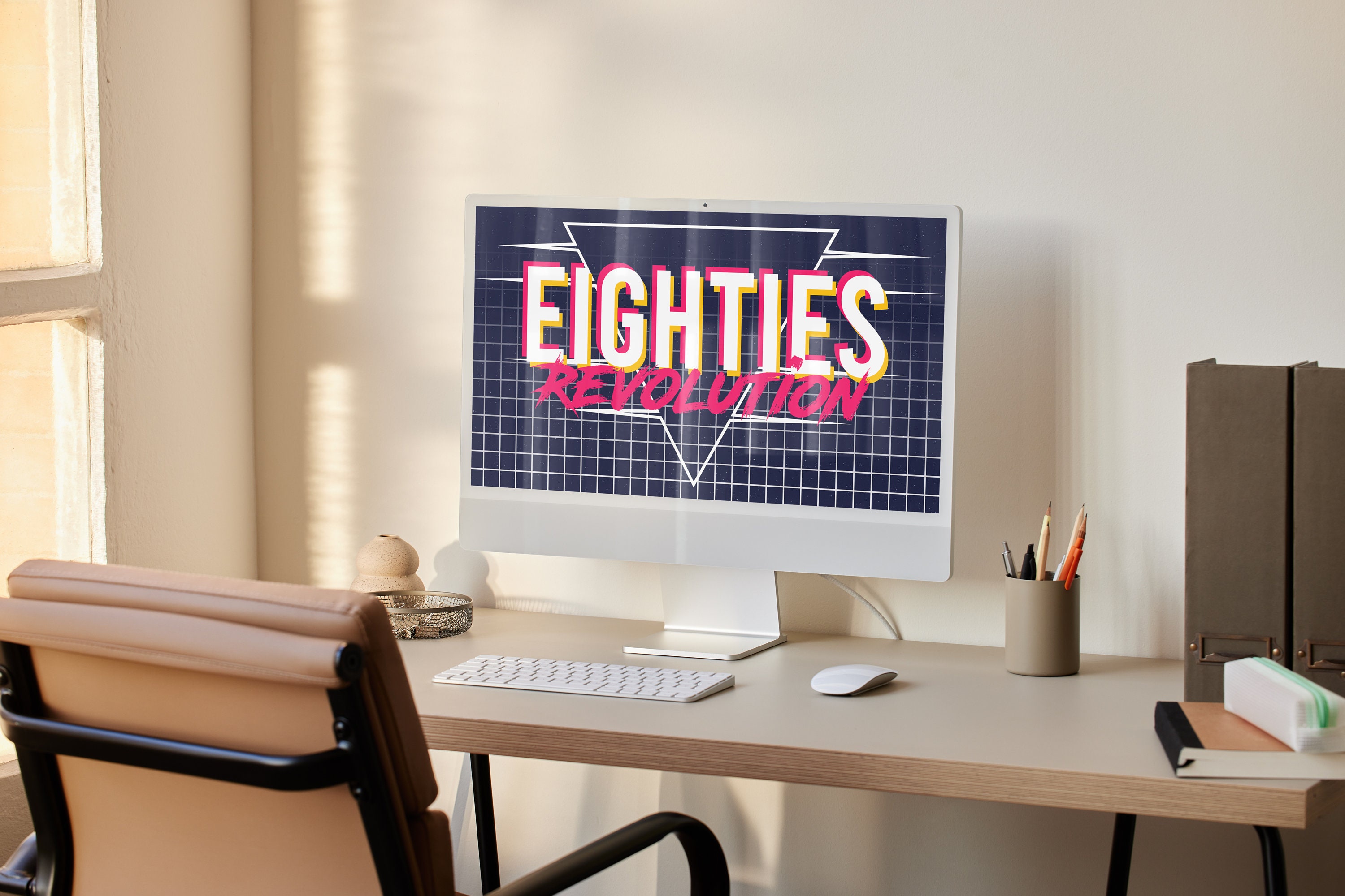 Editable 80s Revolution Graphics Pack Digital Retro Design Kit for ...