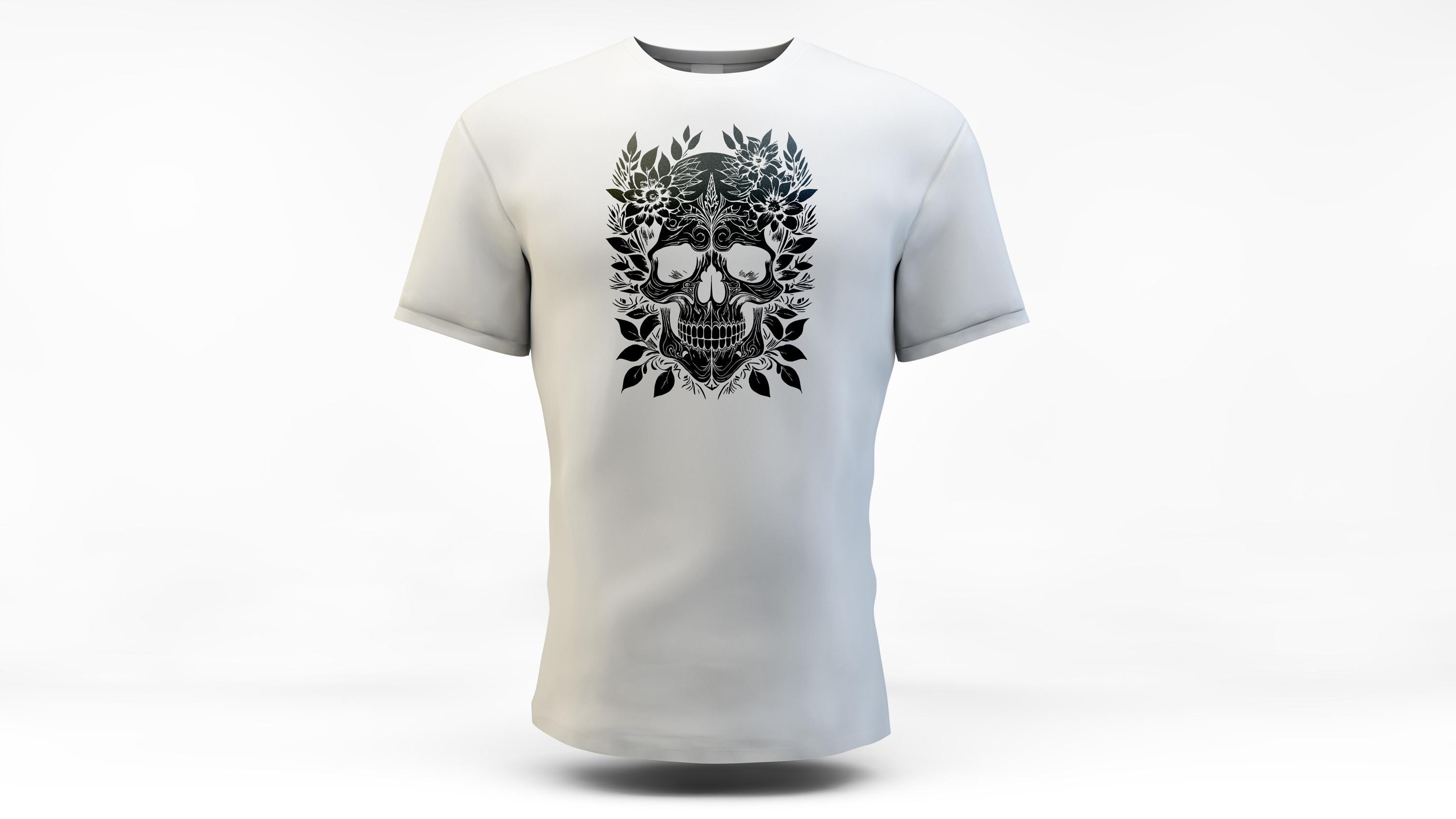 Floral Skull SVG | Cute Cool Skull T-shirt Decals Stencil Graphics ...
