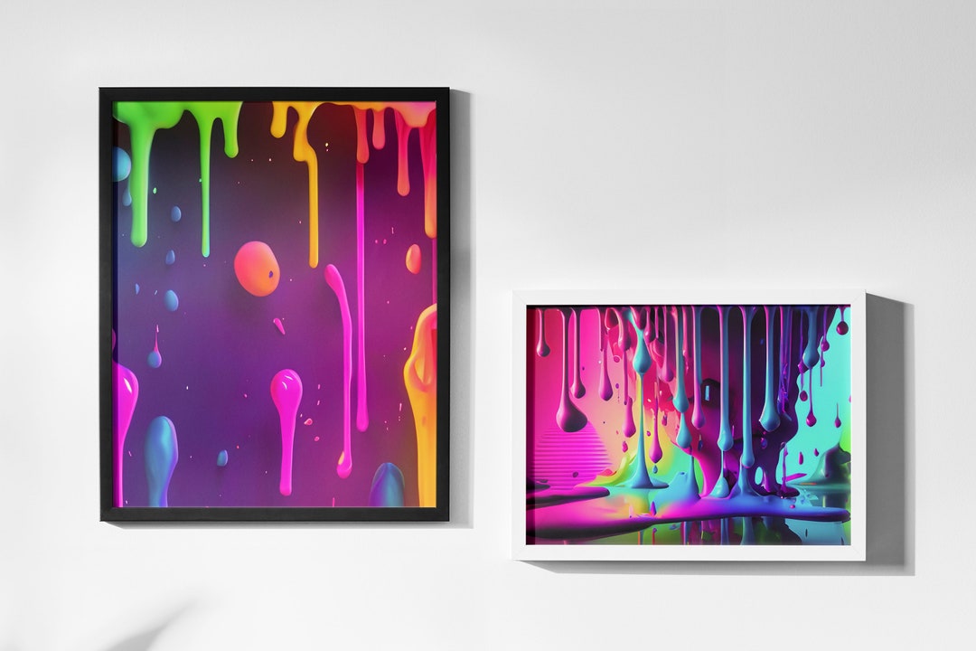 Rainbow Goo Prints Lava Lamp Digital Art Print Wall Art Generative Art ...