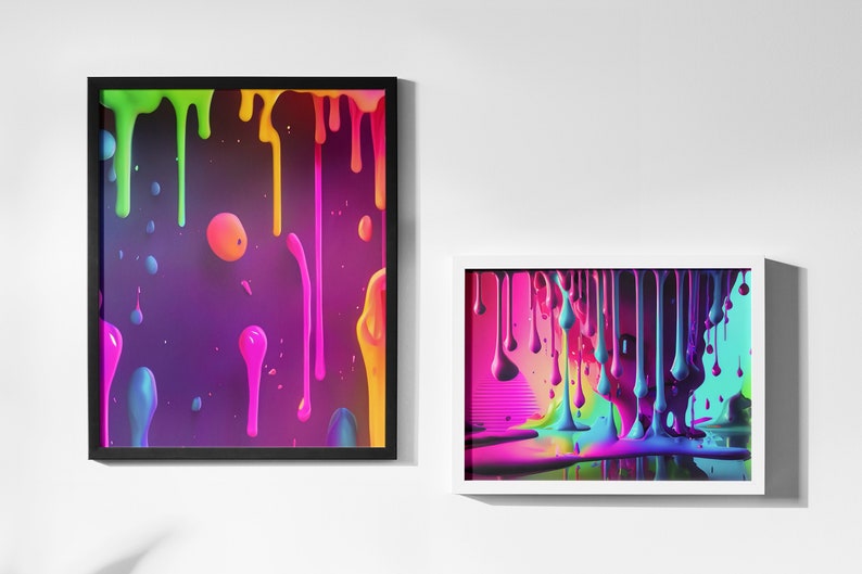 Rainbow Goo Prints Lava Lamp Digital Art Print Wall Art Generative Art ...