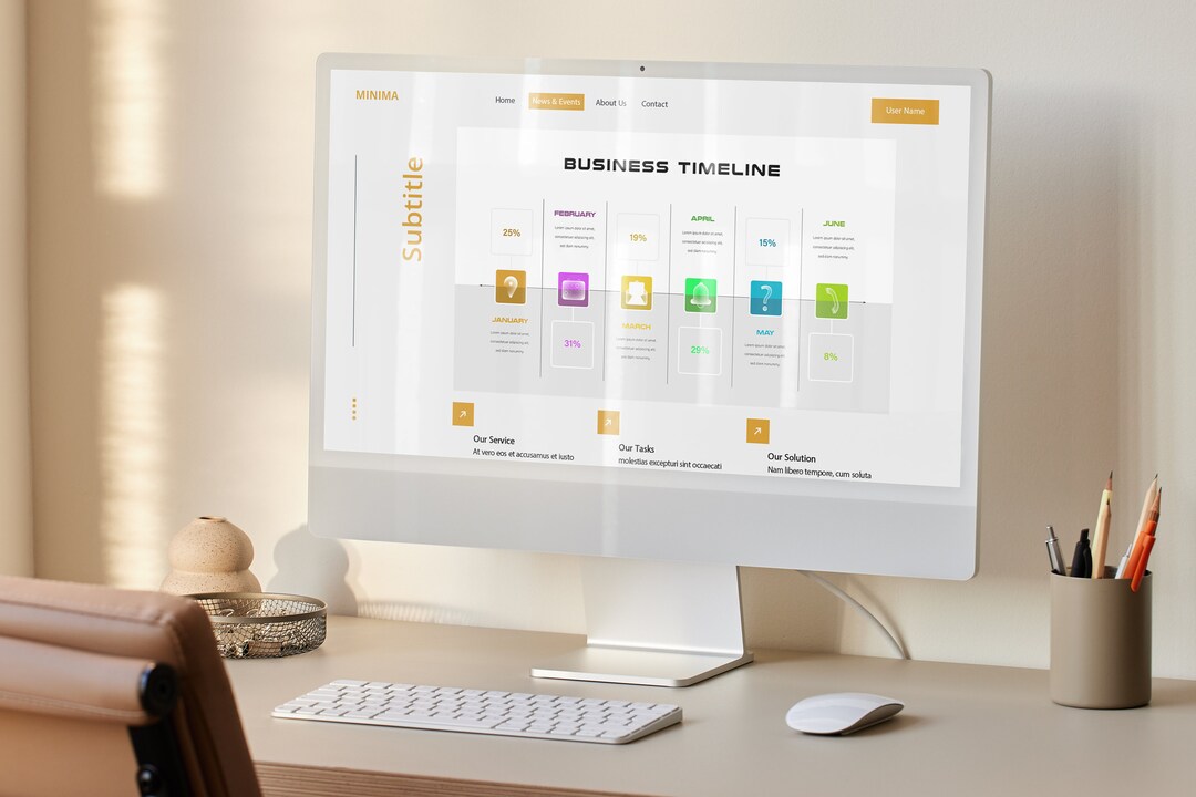 Digital Business Timeline | Printable Organization Timeline | Editable ...