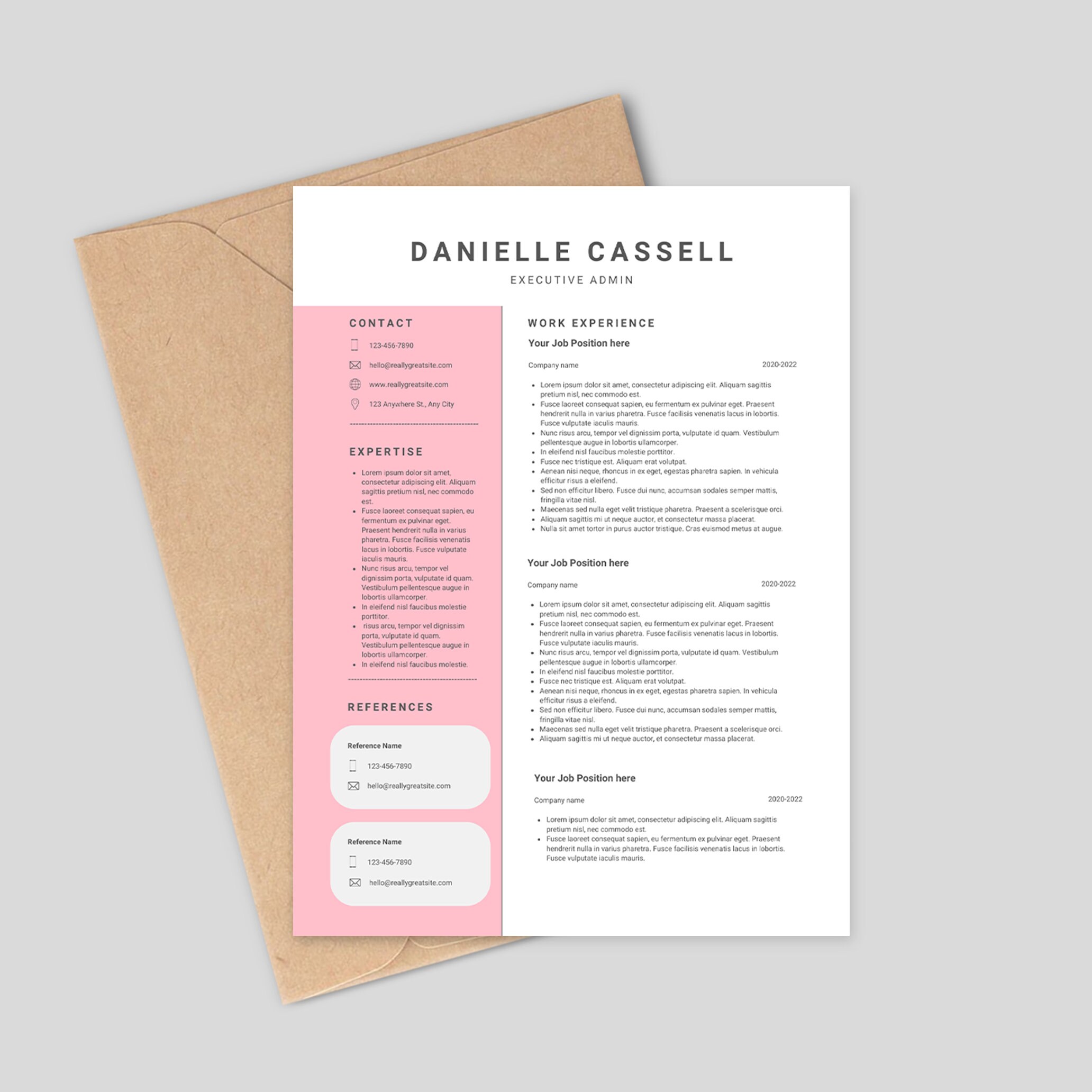 Modern Resume Template: Editable CV Design With Cover Letter (canva) - Etsy