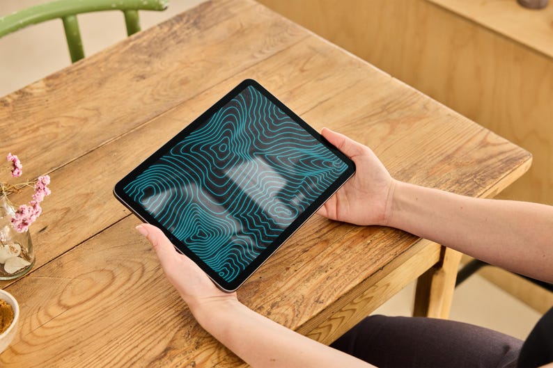 Neon Topographic Wallpaper: 4K Grunge Desktop Background (digital ...