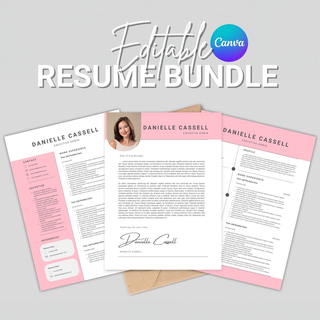 Modern Resume Template: Editable CV Design With Cover Letter (canva) - Etsy