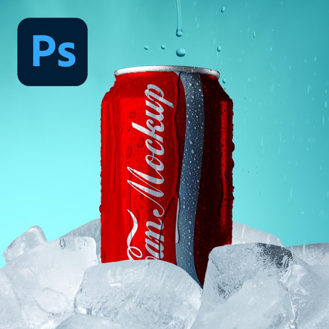 Ice-cold 12oz Can Mockup: Editable PSD for Beverage Branding (digital ...