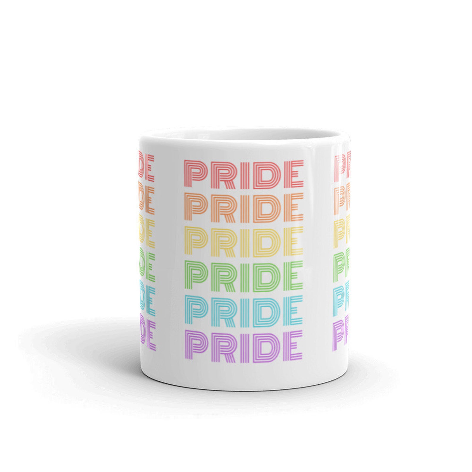 Rainbow Pride Mug Gay Pride Coffee Mug Pride Flag Retro Etsy Uk