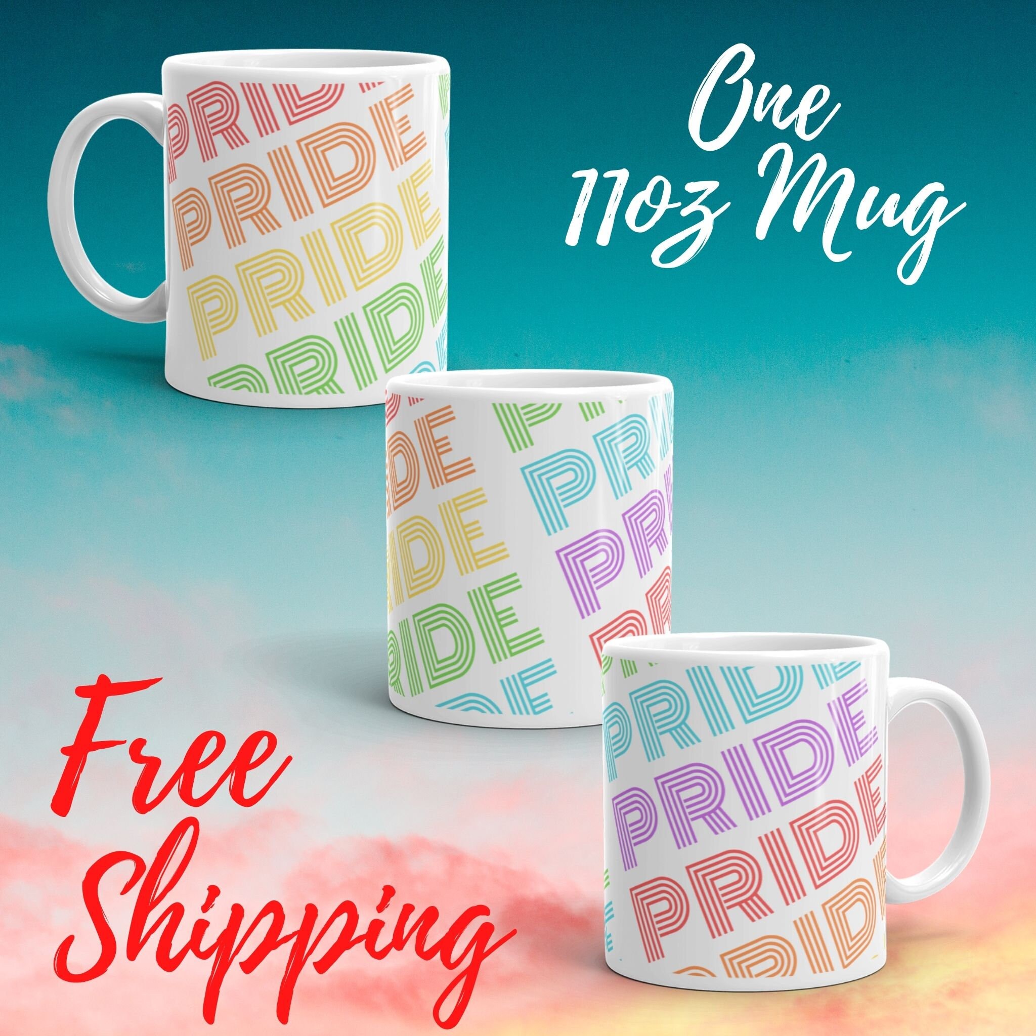 Rainbow Pride Coffee Mug Gay Pride Coffee Mug LGBT Mug Gay - Etsy