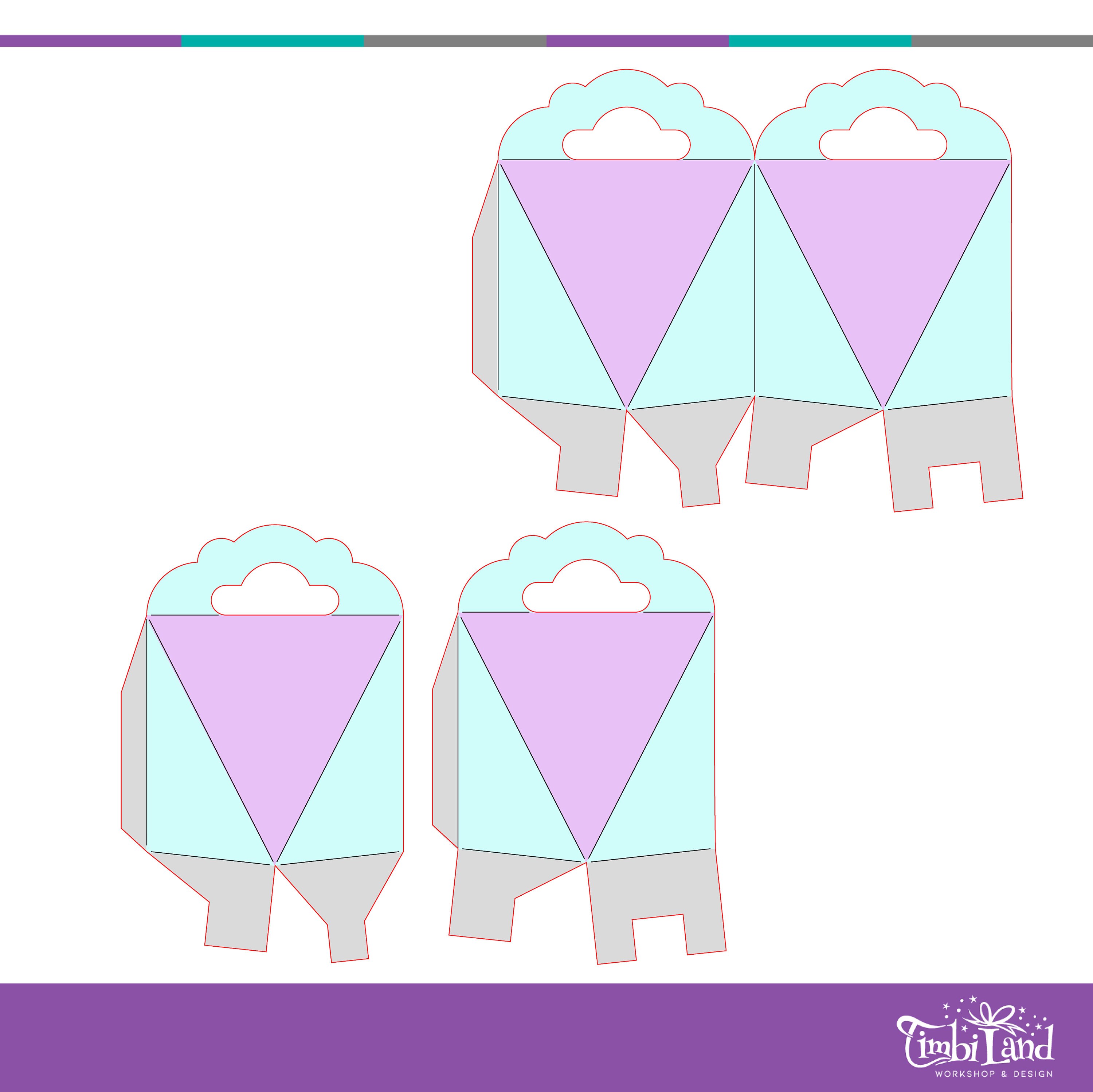 Molde Cajita Asa Triángulos / Box Template - Etsy