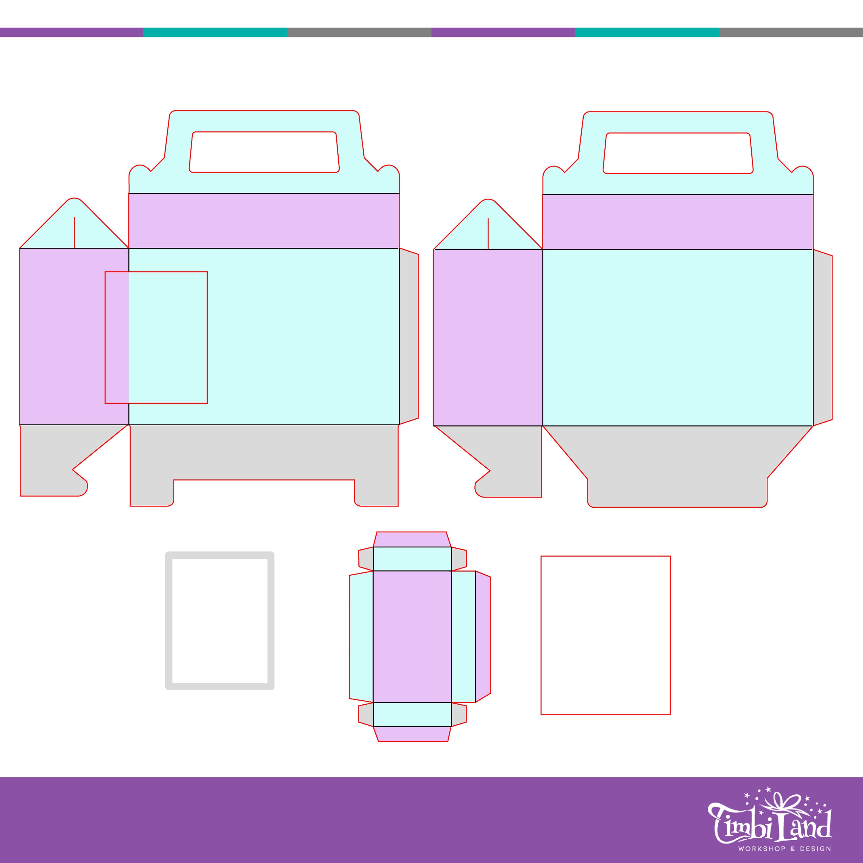 Molde Cajita Lunch Con Ventana Para Shaker / Box Template - Etsy