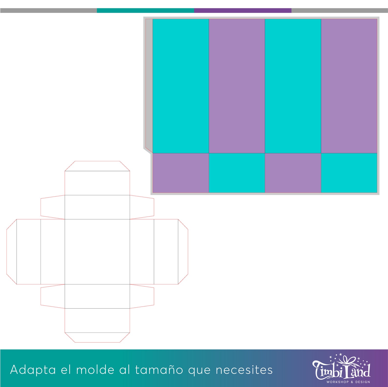 Molde Cajita Milk Baja / Tall Box Template - Etsy