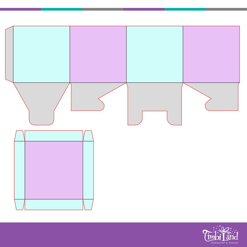Molde Cajita Cubo / Cube Box Template - Etsy