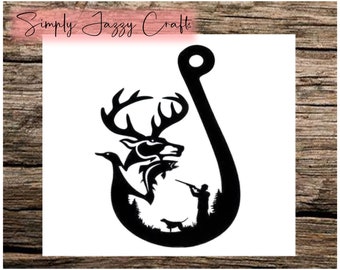 Deer Fish Hook Decal - Etsy