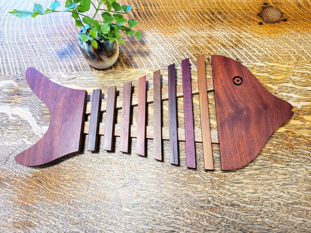 Mid Century Asst Wood Fish Trivet / Rosewood Maple Teak Wooden Fish ...