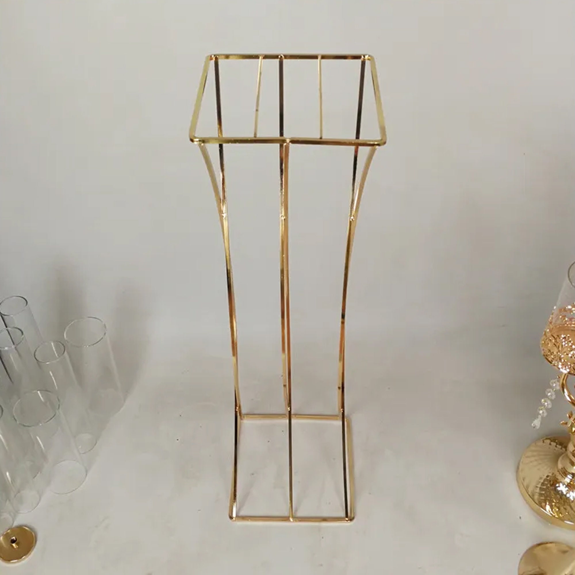 7265-gold Metal Floor Vase Mermaid Shape Pillar Road Lead Decoration ...