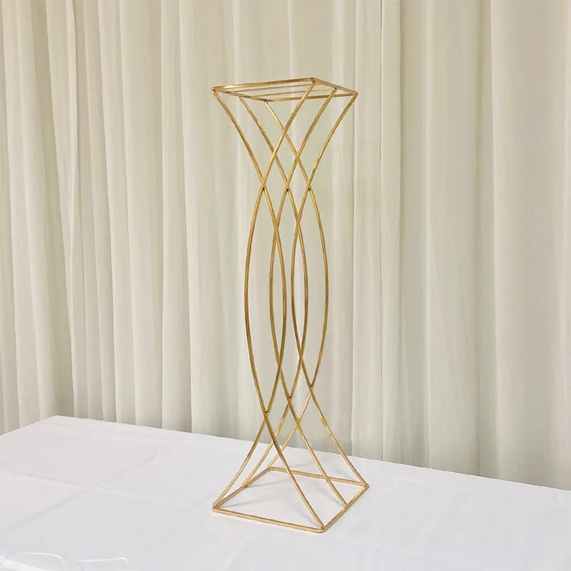 7265-gold Metal Floor Vase Mermaid Shape Pillar Road Lead Decoration ...