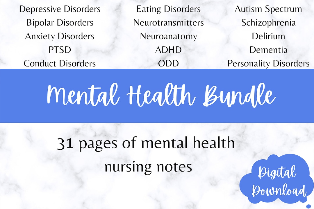 Mental Health Nursing Notes-study Guide - Etsy