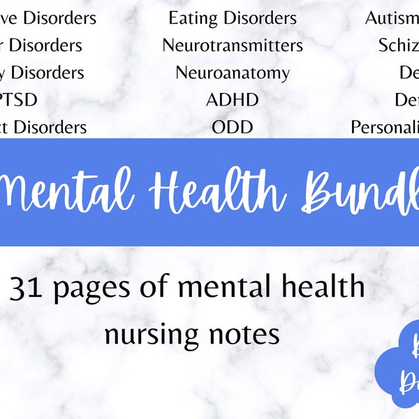 Mental Health Nursing Notes Etsy
