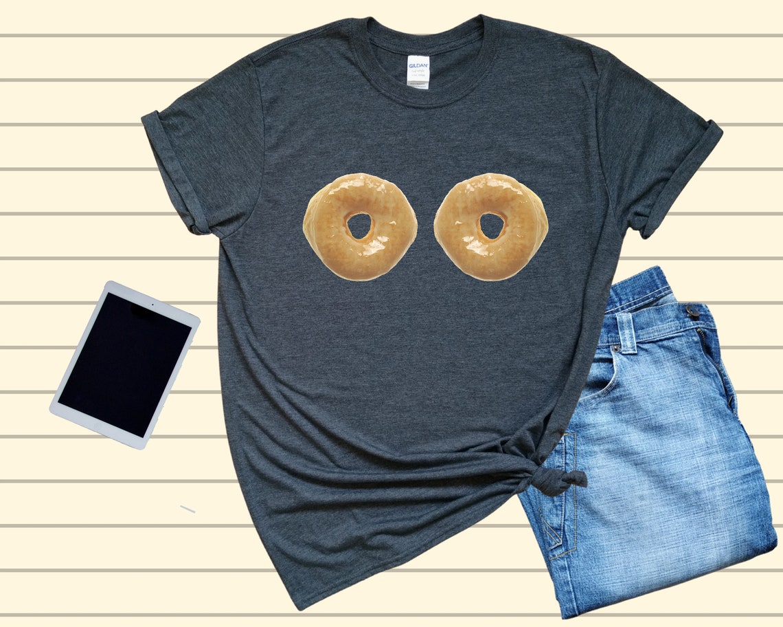 Sexy Donut Boobs T Shirt Funny Doughnut Breasts Tshirt Cute Etsy