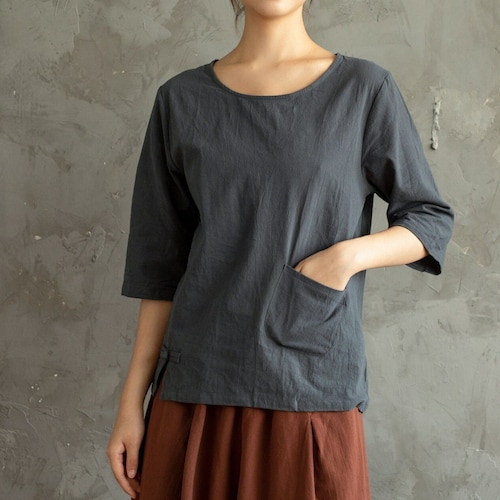 Women's Summer Cotton Tops Long Sleeves Blouse Casual - Etsy