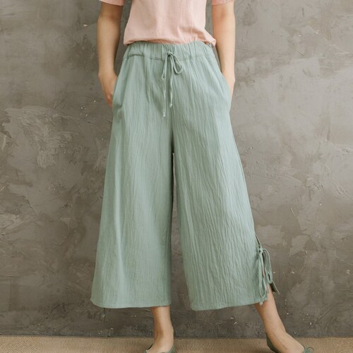 Summer Elastic Waist Cotton Pants Soft Casual Loose Trousers - Etsy