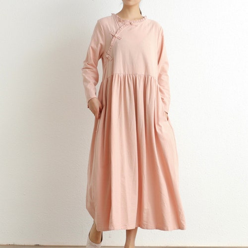 Women Cotton Dress Soft Casual Loose Robes Short Sleeves Shift - Etsy