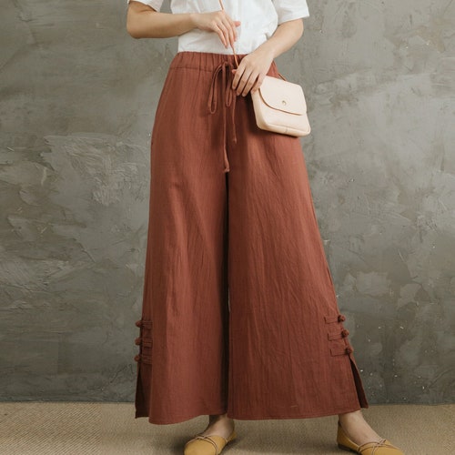 Summer Elastic Waist Cotton Pants Soft Casual Loose Trousers - Etsy