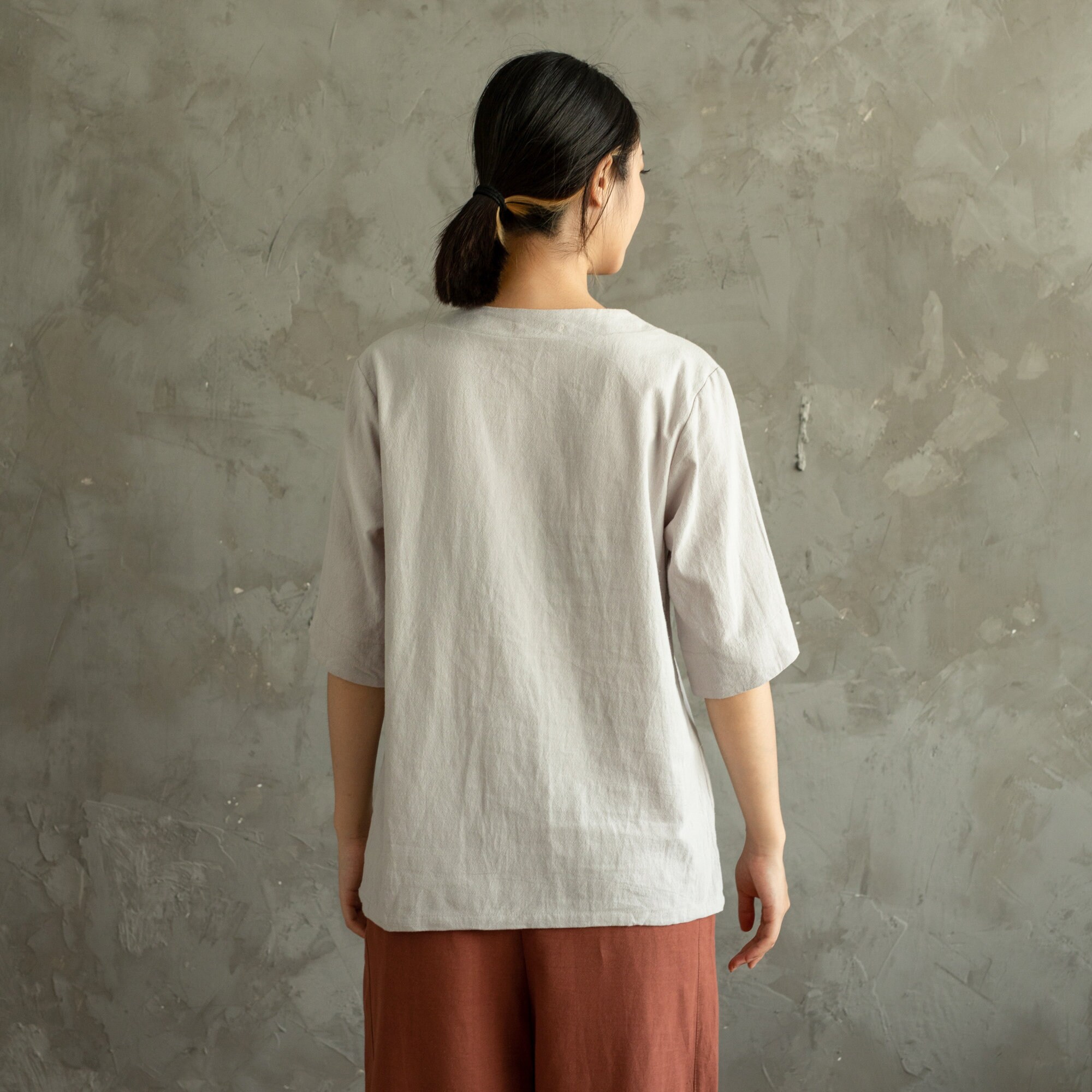 Women's Summer Cotton Tops Half Sleeves Blouse Casual - Etsy