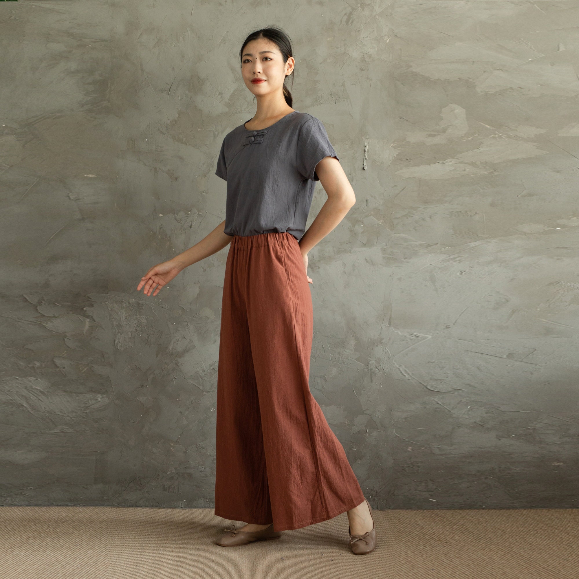 Summer Women Elastic Waist Cotton Pants Soft Casual Loose Boho - Etsy