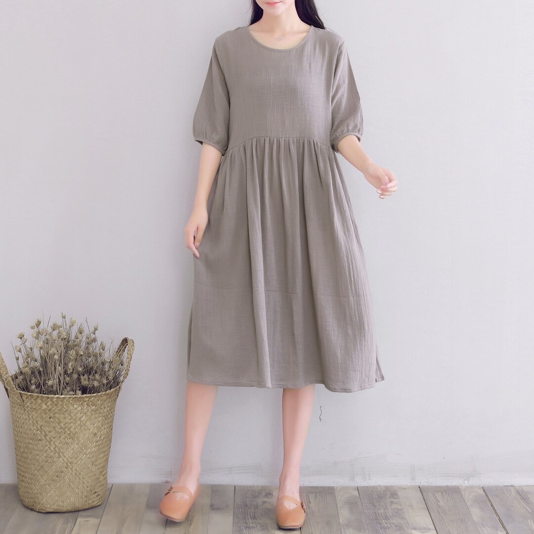 Clearance Summer Cotton Dress Casual Loose Soft Dresses Homewear ...
