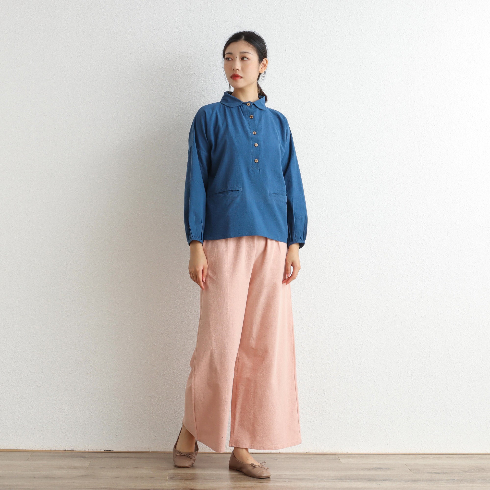 Women's Summer Cotton Tops Long Sleeves Blouse Casual - Etsy