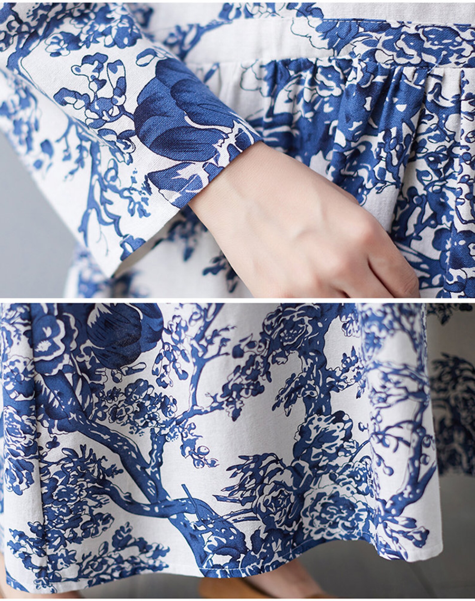 Women Printed Cotton Dress Soft Casual Loose Robes Long - Etsy