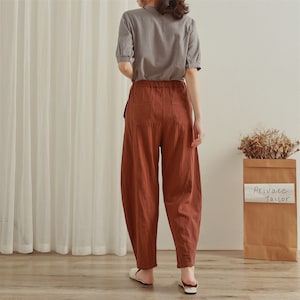 Summer Women Elastic Waist Cotton Pants Soft Casual Loose Boho Trousers ...