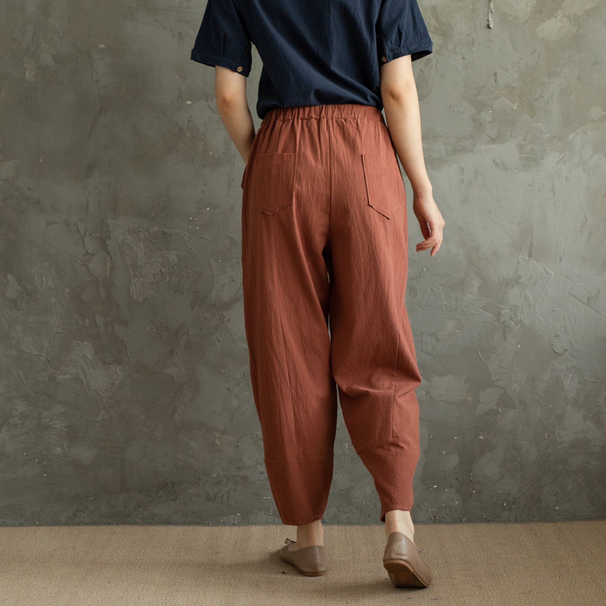 Summer Women Elastic Waist Cotton Pants Soft Casual Loose Boho - Etsy
