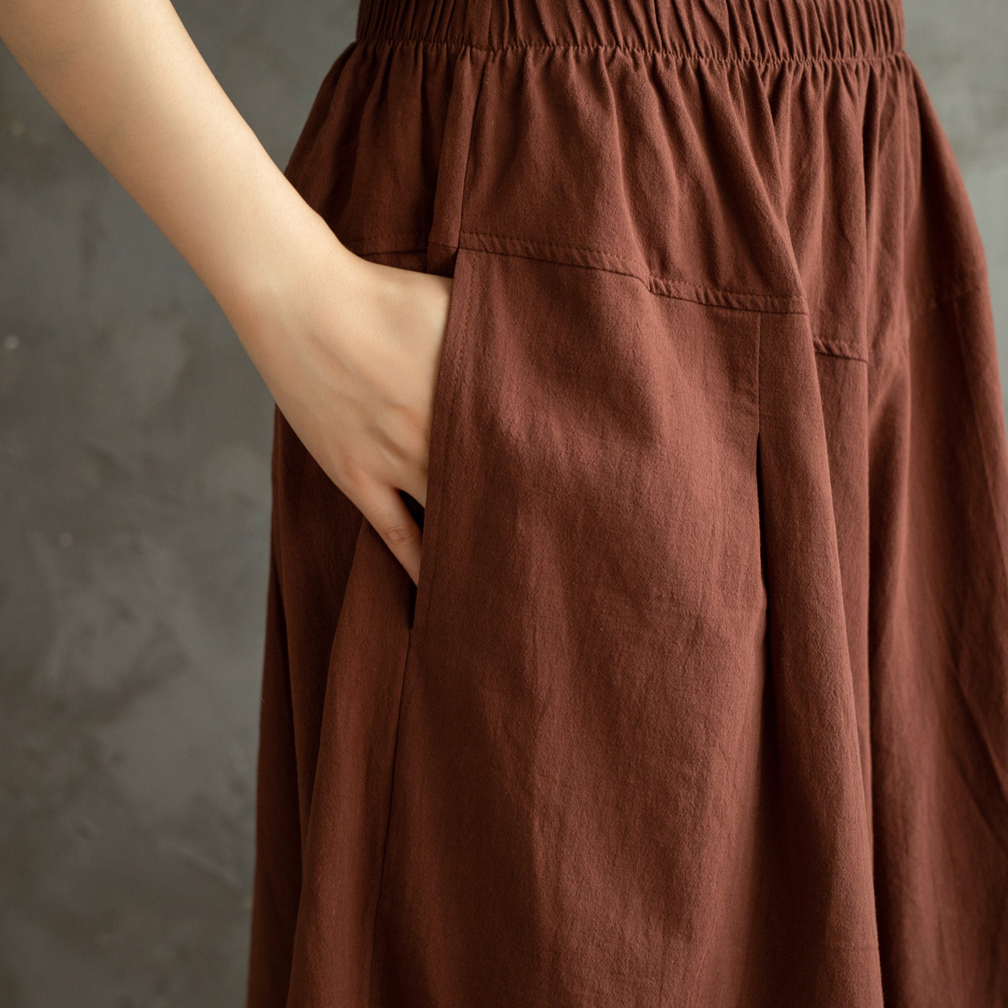 Summer Elastic Waist Cotton Pants Soft Casual Loose Cropped - Etsy