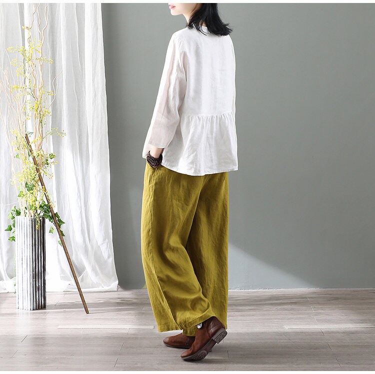 Women's Summer Cotton Tops Long Sleeves Blouse Casual - Etsy