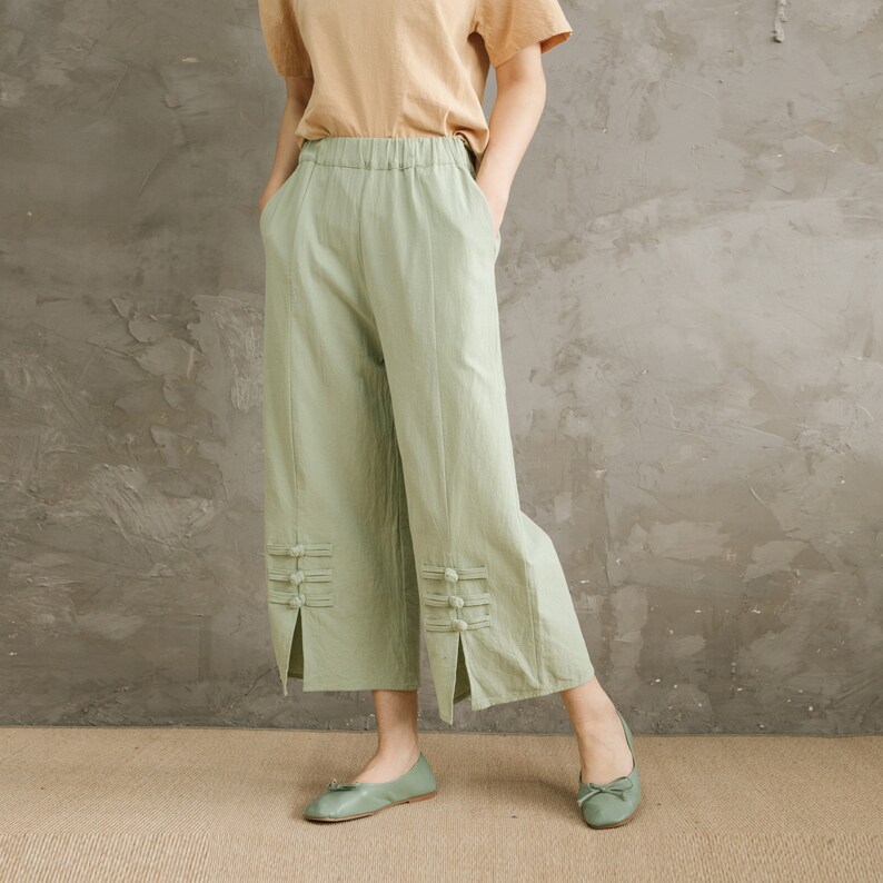 Summer Elastic Waist Cotton Pants Soft Casual Loose Trousers - Etsy